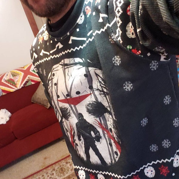 Jason Voorhees Ugly Sweater, Jason Voorhees Sweater, Horror Pullover ...