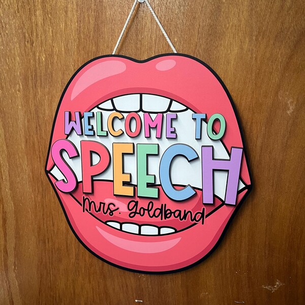 Speech Therapy Door Sign Slp Room Decor Speech Room Wooden Sign CCC SLP ...