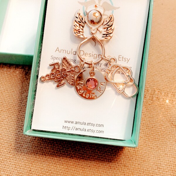 Rose Gold Stethoscope Nurse Angel Pin RN Pin Nurse Pinning Ceremony ...