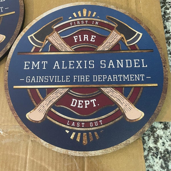 Firefighter Wood Sign - Fireman Sign, Custom Wood Sign, First Responder ...