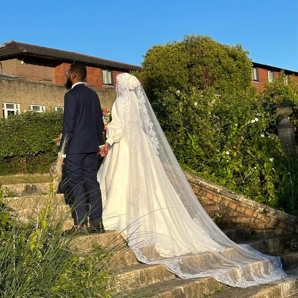 Cathedral Wedding Veil, White Tulle Veil, Sequin Lace Veil, Gorgeous ...