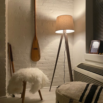 Table Lamp / Rustic Reclaimed Wood Block Table Lamp / Old Wood Block ...