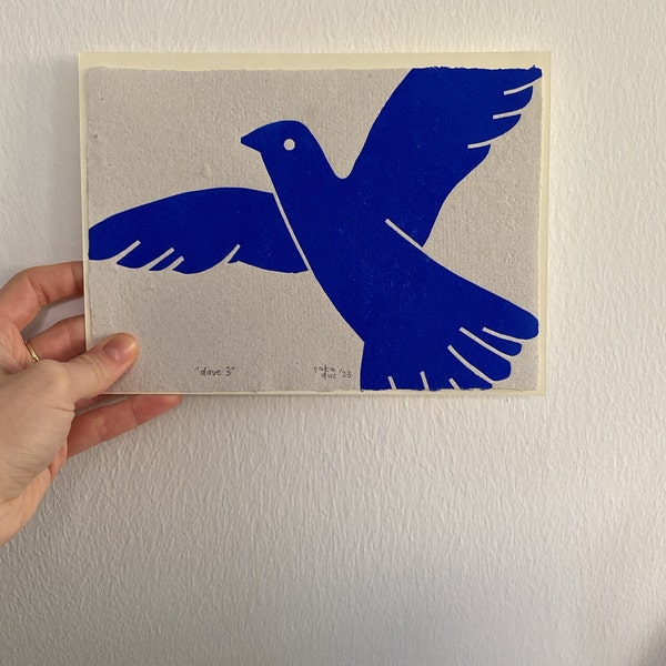 DANCE of STARLINGS A3 Linocut Print - Peace, Freedom, Flying Flock of ...