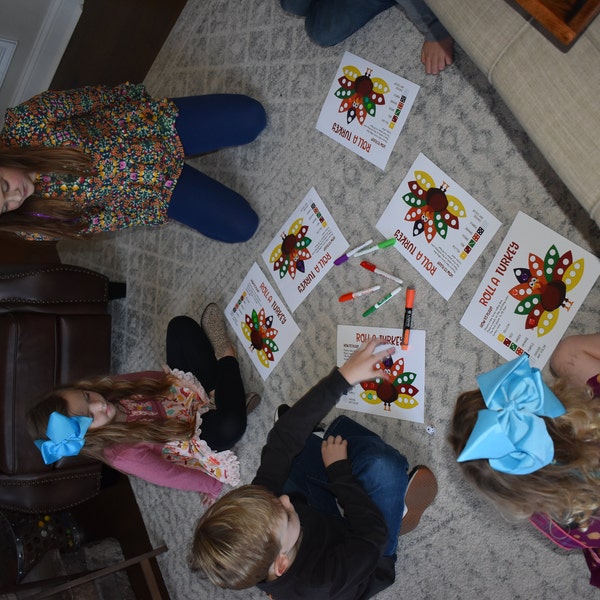 Roll A Turkey Dice Game, Printable Thanksgiving Game for Kids Adult ...
