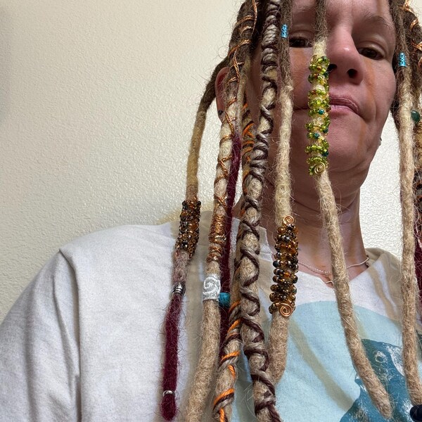 Copper and Topaz Beaded Loc Coil, Loc Jewelry, Braid Coil, Hair ...