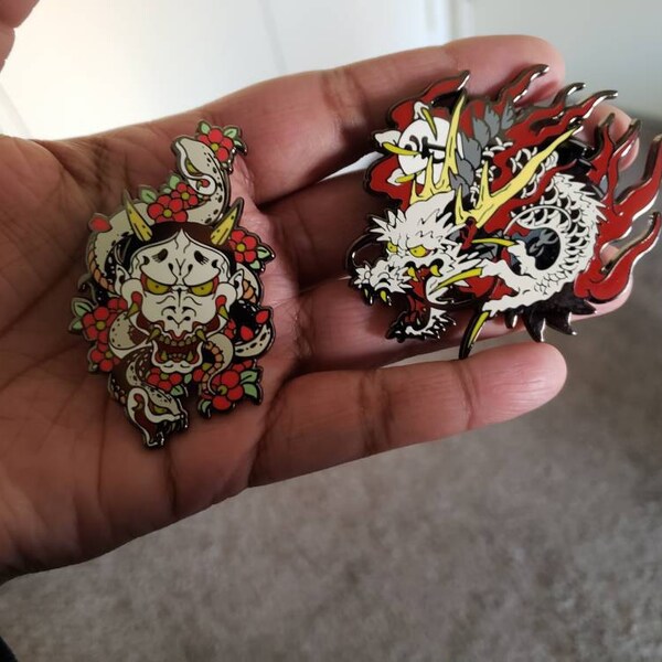 YK Dragon of Dojima Enamel Pin - Etsy