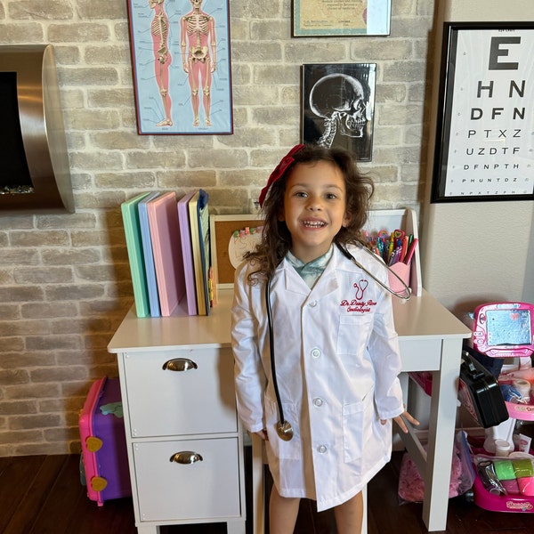 Embroidered Personalized Kids Lab Coat, Kids Doctors Coat, Embroidered ...