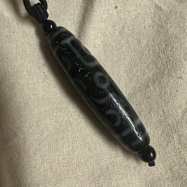 Dzi Bead 3 Eyes , Bodhi Tree Amulet Pendant Necklace 41mm X12mm - Etsy