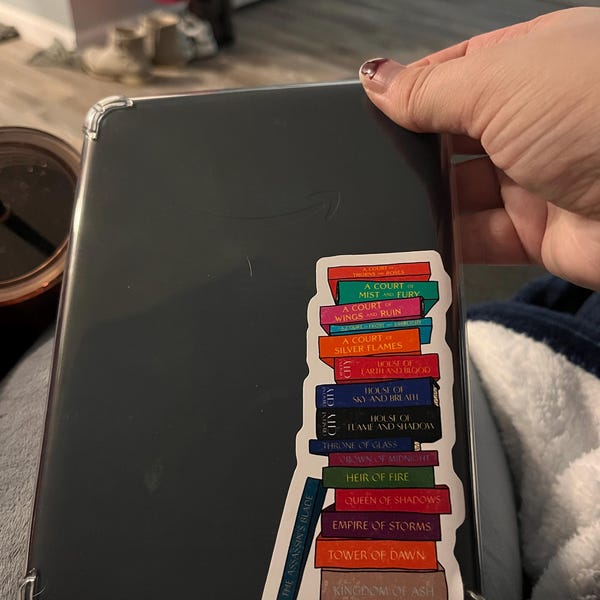 SJM Universe Book Stack Vinyl Sticker, Water Bottle Laptop Kindle Decal ...