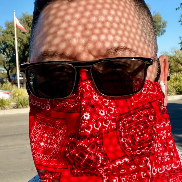 Adjustable Bandana Face Mask ~ Nose Wire ~ Summer Weight ~ Two Layer ...