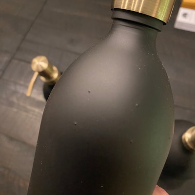 Clear Glass Bottle Labelled Refillable Bottle With Metal Gold/brass ...