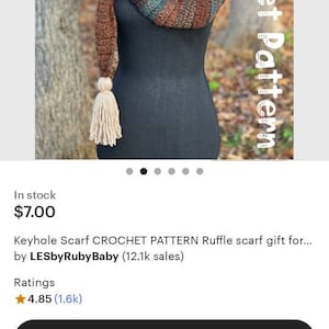 Keyhole Scarf KNIT PATTERN Beautiful Scarf Gift for Her Crochet Scarf ...