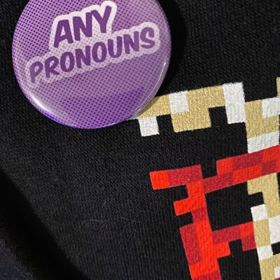 Comic-style Pronoun Buttons Custom Colors & Pronouns Plus - Etsy