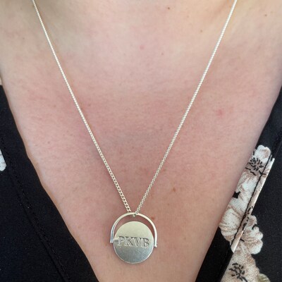 Spinner Pendant Necklace With Curb Chain by Caitlyn Minimalist Custom ...