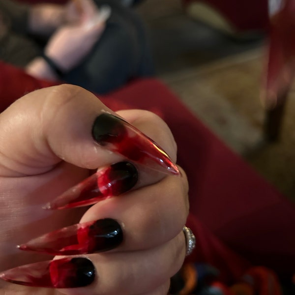 Blood Swirl Press on Nails | Glue on Nails | Stick on Nails | Fake ...