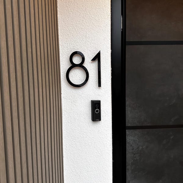 Modern Door Numbers, Custom Matt Black Acrylic House Numbers for Hotel ...