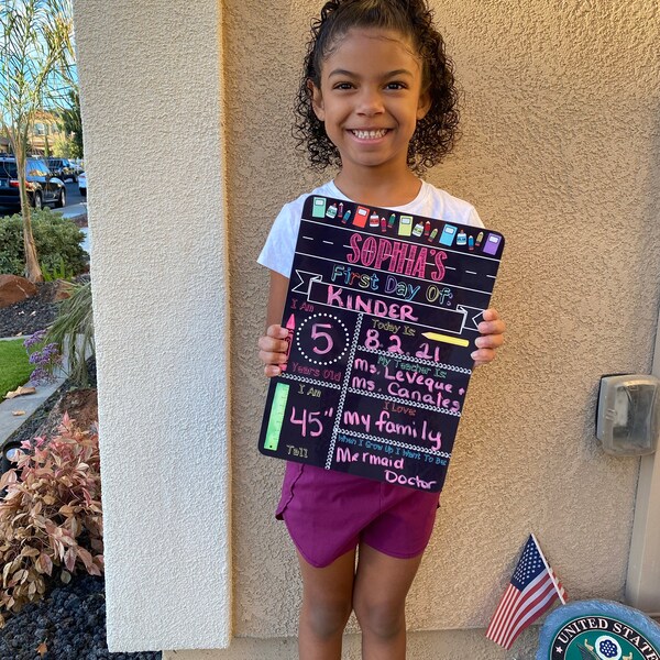Reusable First and Last Day of School Sign, Liquid Chalk Dry Erase ...