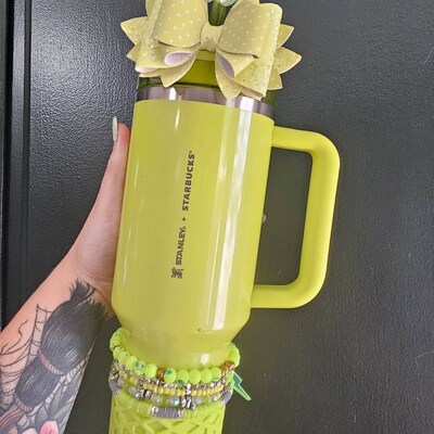 Summer Gradient Straw Bow for Stanley Purple and Gold - Etsy