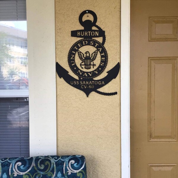 US Navy Custom Anchor Metal Sign/wall Hanging - Etsy