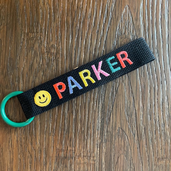Personalized Name Tag, Bag Tag, Initial Embroidery Key Chain, Alphabet ...