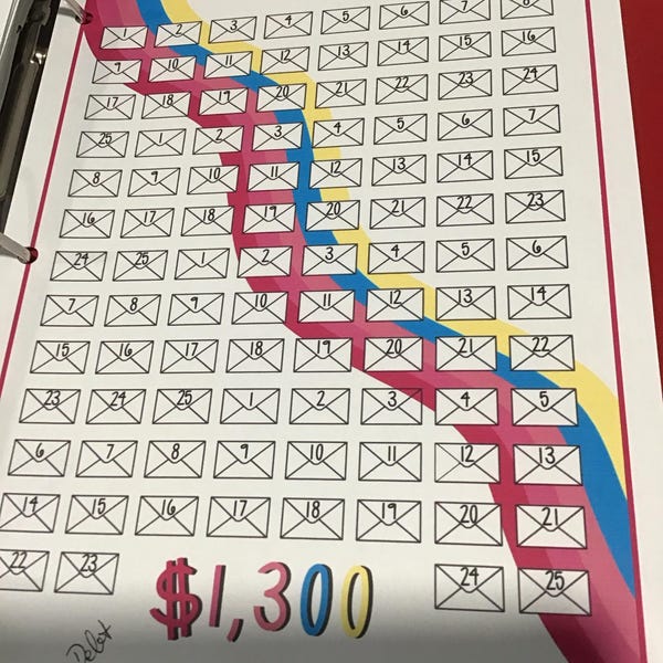 100 Envelope Challenge With A Twist- Color Design - Etsy