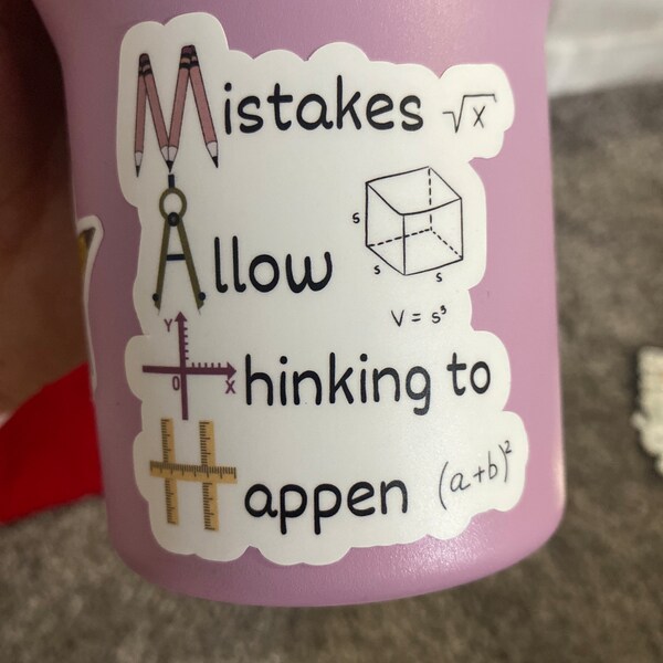 Black and White Math Stickers, Teacher Stickers, Math Puns, Sticker Set ...