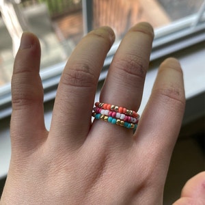 Seed Bead Rings Stackable Bead Rings Beaded Rings Statement | Etsy