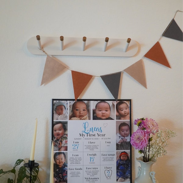 EDITABLE First Birthday Milestone Sign, Modern 1st Birthday Milestone ...