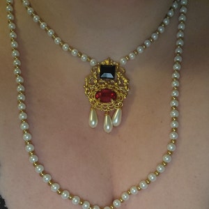Queen Elizabeth I Historical Reproduction 2 Necklace Set Gold Brass ...
