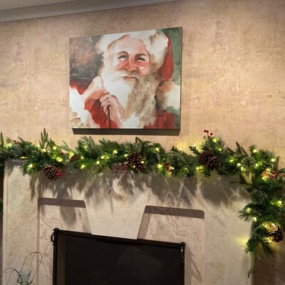 Large Santa Painting on Canvas Christmas Decor Christmas Wall Decor ...