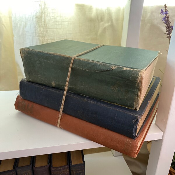 Collage Vintage Book Stack / Altered Books / Rustic / Antique Book Art ...