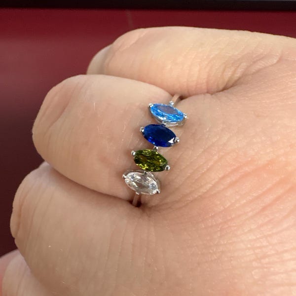 14K Gold Mothers Ring Stackable Birthstone Rings for Women, Personalized Handmade Jewelry Gifts ...