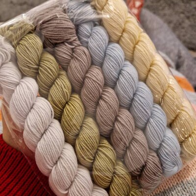 4 Ply DK Yarn 20g 10g Mini Skein Hand Dyed Wool Nylon Green Mustard ...