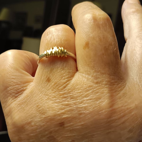 Spun Gold Ring - Silver and Gold Winding Ring Simple but Unique Mixed ...