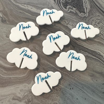 10 Cloud Glass Charm Head in the Cloud Drink Topper Glass Drink Tag - Etsy