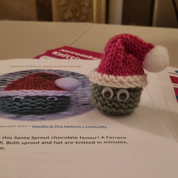 PDF KNITTING PATTERN Santa Sprout Ferrero Rocher Cover, Christmas ...