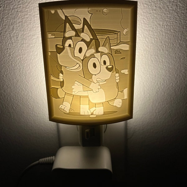 Bluey and Bingo Nightlight Ambient Light Custom Baby Gift Light up Sign ...