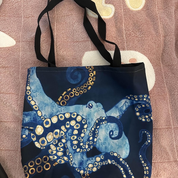 Abstract Octopus Tote Bag, Artsy Ocean Carryall - Etsy