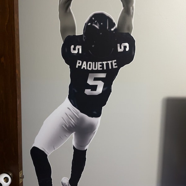 Personalized Football Player Wall Decal - Custom Name Sports Wall ...