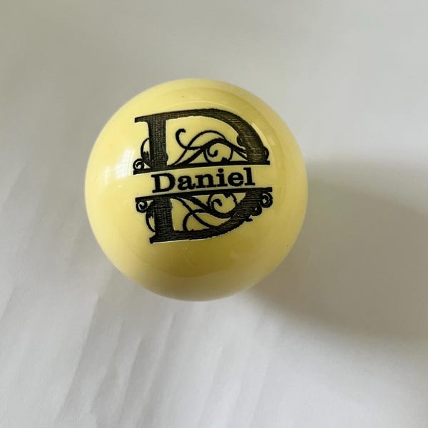 Your Name Monogram Custom Pool and Billiard Cue Ball - Great Gift for ...