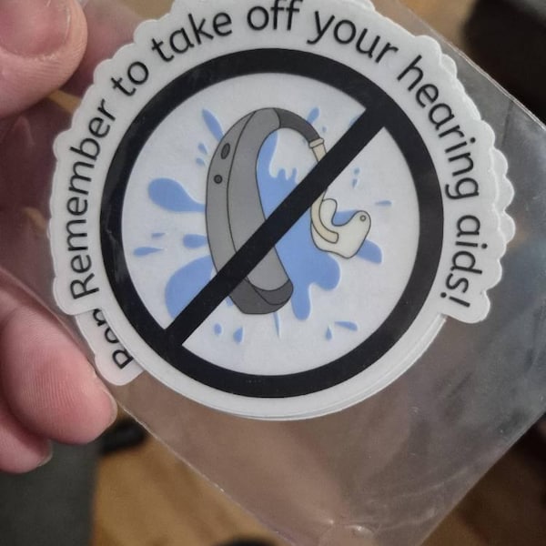 Hearing Aid Shower Reminder Sticker | Audiology | Ear Nose and Throat ...