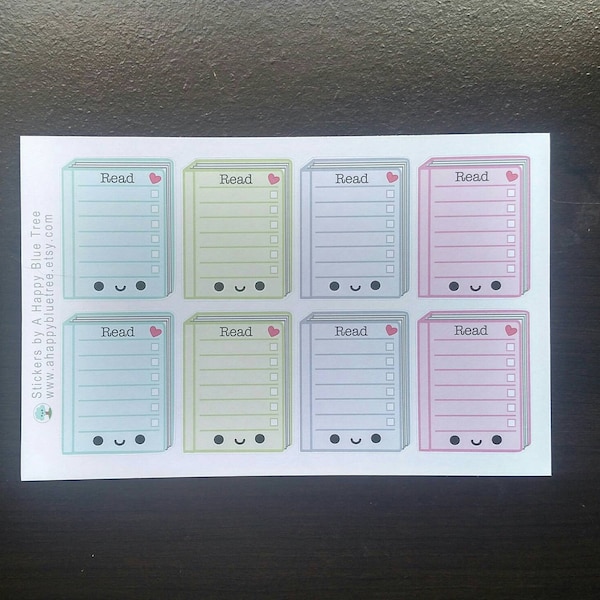 Happy Book Read Full Box Tracker Reminder Cute Kawaii Planner Stickers ...