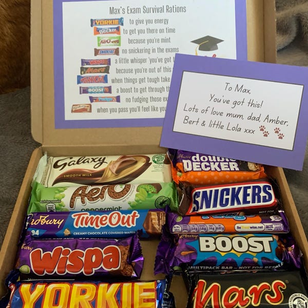 Exam Chocolate Gift Box | Student Revision Kit, Good Luck Treats - Etsy