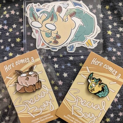 Pokemon Leafeon Goofy Soft Enamel Pin - Etsy