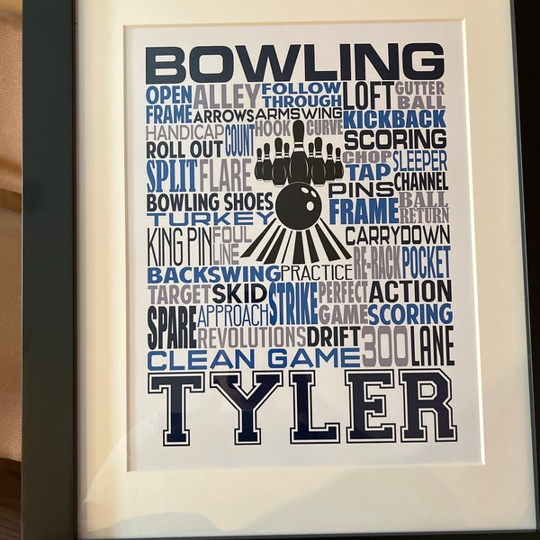 Bowling Poster, Bowler Word Art, Bowling Print, Bowler Gift, Bowling ...