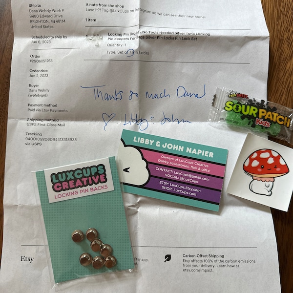 Locking Pin Backs - No Tools Needed Silver Tone Locking Pin Keepers for ...