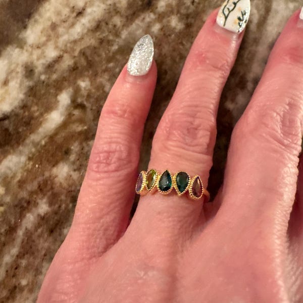 Mothers Ring 2, 3, 4, 5,.. 8 Stone • Birthstone Ring for Mom for Women ...