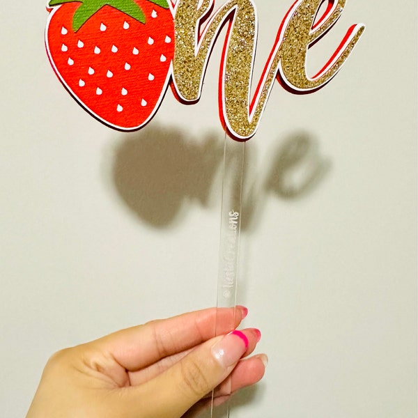 One Strawberry Cake Topper SVG 1st Birthday Cake Topper Layered SVG - Etsy