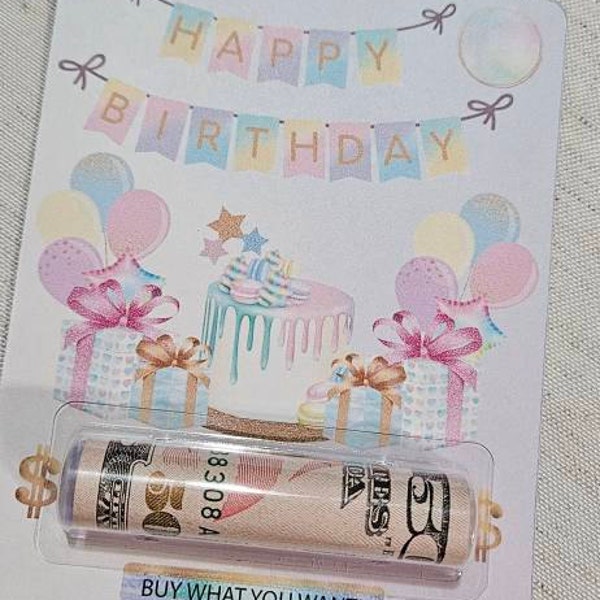 Birthday Card, Birthday Money Card, Birthday Money Holder, Cash Holder ...