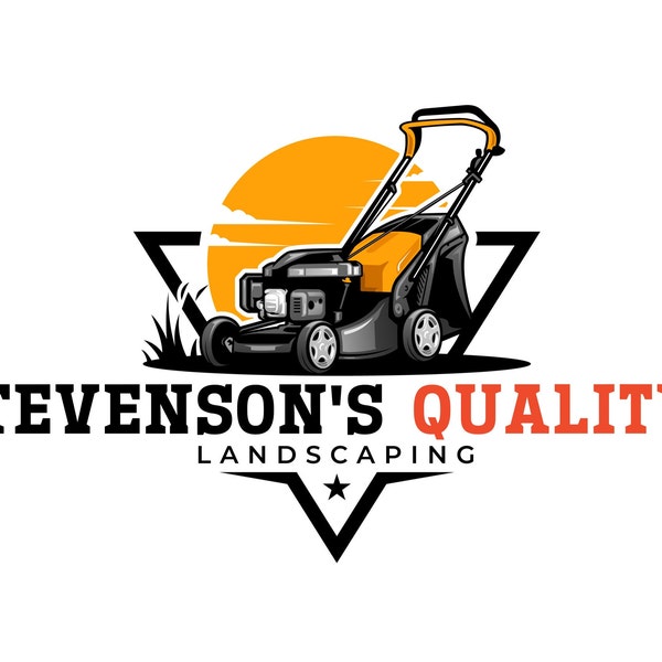 Lawn Mowing Service Logo, DIY Logo Design Template, Landscaping Logo ...